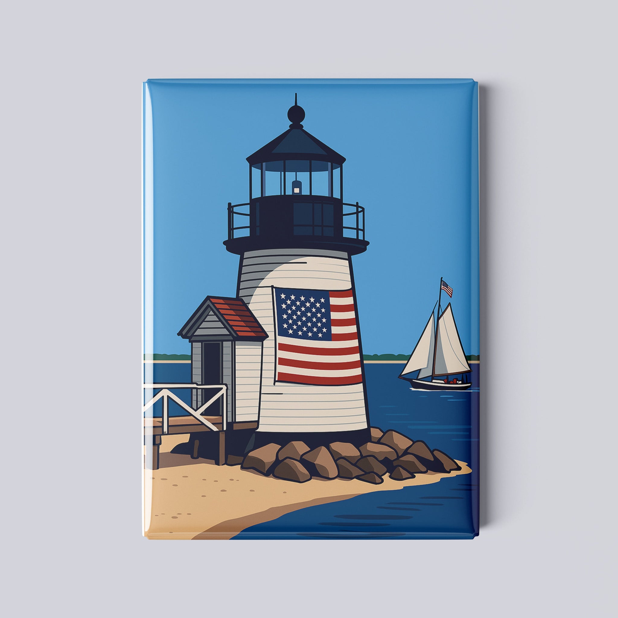 Brant Point Lighthouse Magnet – Nantucket – 2.5x3.5” Iconic Coastal Ar